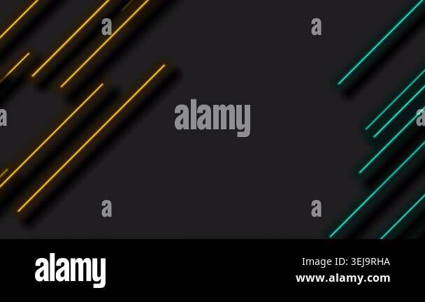Blue yellow neon laser lines technology abstract background. Seamless ...