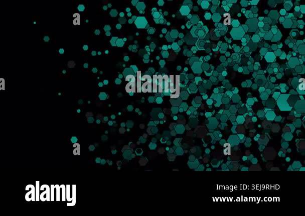 Dark turquoise tech geometric hexagons abstract background. Seamless ...