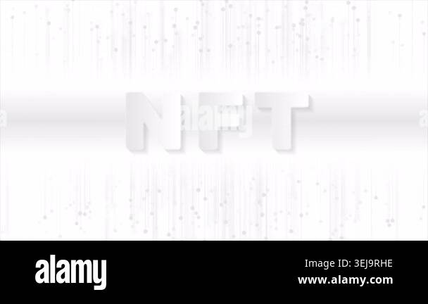 Minimal non fungible token. Grey white NFT abstract technology motion ...