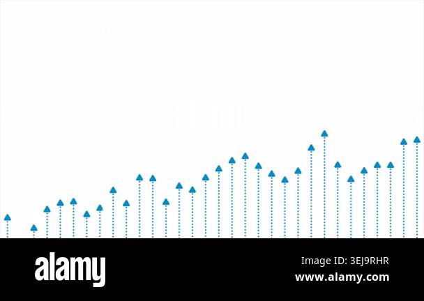 Abstract blue growing financial linear graph chart arrows background ...