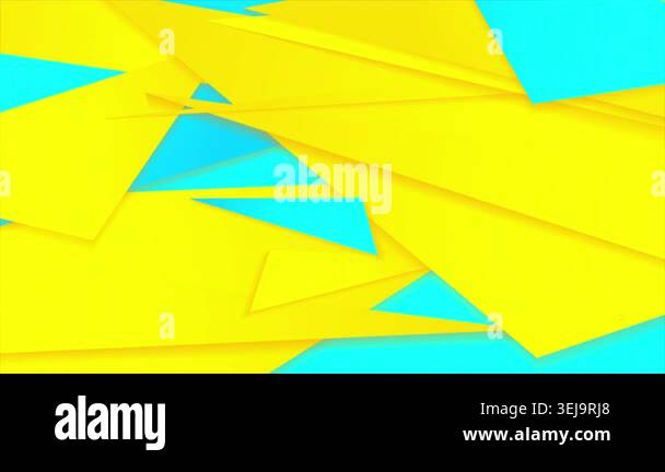 Bright yellow and blue triangles abstract tech background. Seamless ...