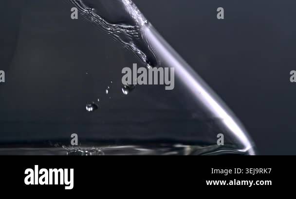 Transparent Water Splash Inside Glass Container Macro Close Up Slow ...