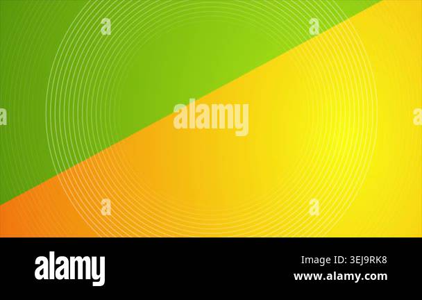 Contrast green orange motion background with white linear circles ...