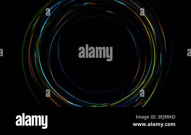 Colorful neon laser circles abstract futuristic motion background ...