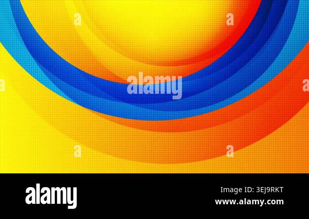 Abstract bright orange and blue geometric wavy motion design. Seamless ...