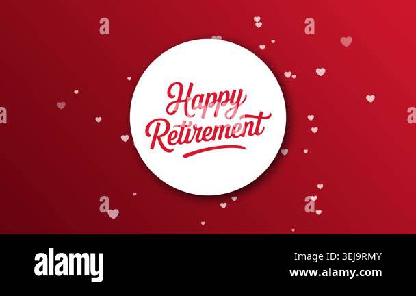 Happy Retirement Animation Video with Copy Space on Red Background ...
