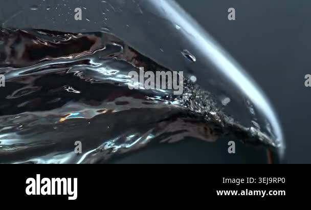 Abstract Water Wave Flowing Inside Glass Shape Macro Close Up Slow ...