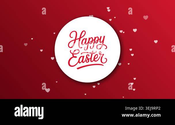 Happy Easter Animation Video with Copy Space on Red Festive Background ...