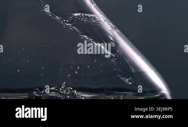 Transparent Water Splash Inside Glass Container Macro Close Up Slow ...