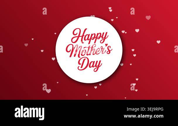 Happy Mother's Day Greeting Animation with Copy Space on Red Background ...