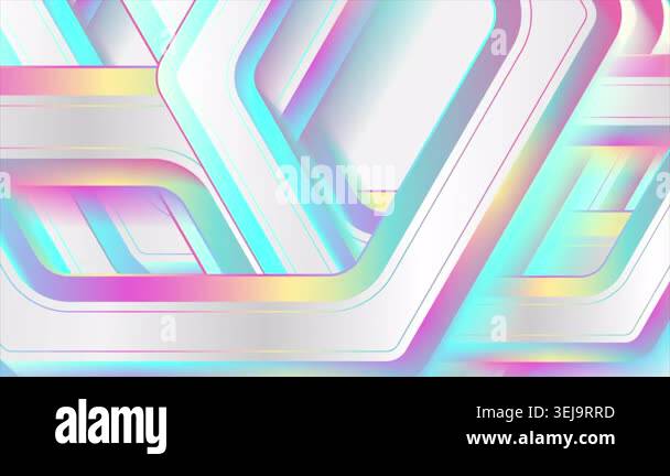 Holographic hexagons geometric abstract tech motion background ...