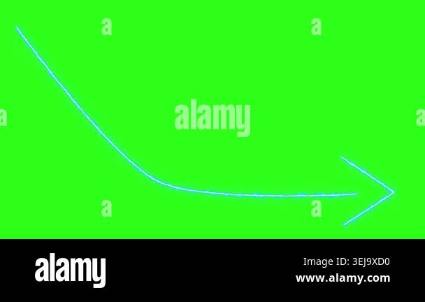 Animated blue electric arrow forming on a green screen background Stock ...
