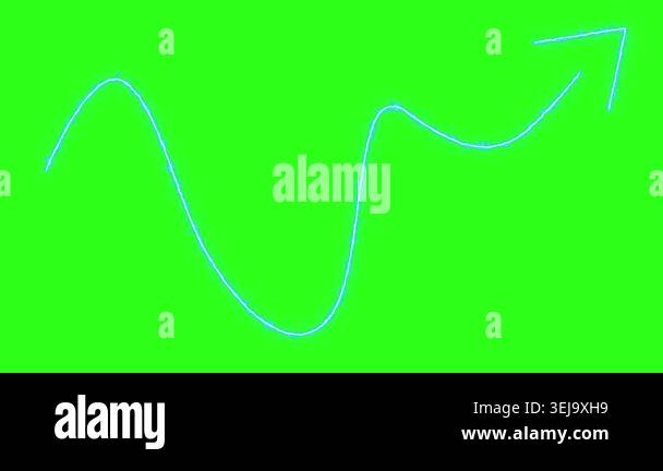 Animated blue electric arrow forming on a green screen background Stock ...