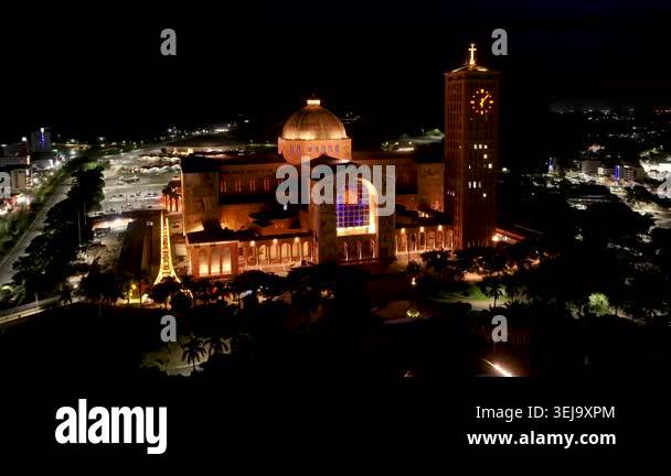 Basilica Of Our Lady In Aparecida Sao Paulo Brazil. Aerial View Of ...