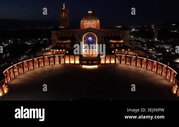 Night Basilica Of Our Lady Aparecida In Aparecida Sao Paulo Brazil ...