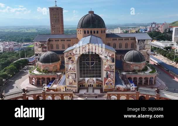 Shrine Of Our Lady Aparecida In Aparecida Sao Paulo Brazil. Bird Eye ...