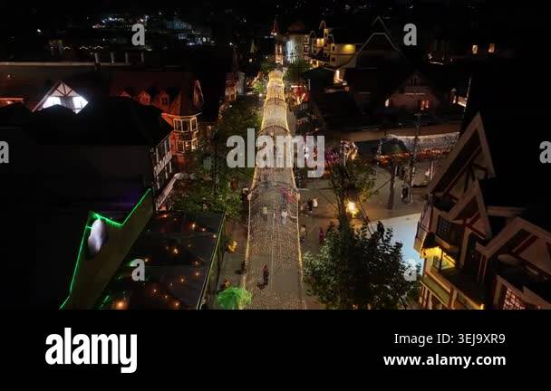Capivari Village In Campos Do Jordao Sao Paulo Brazil. Birds Eye View ...