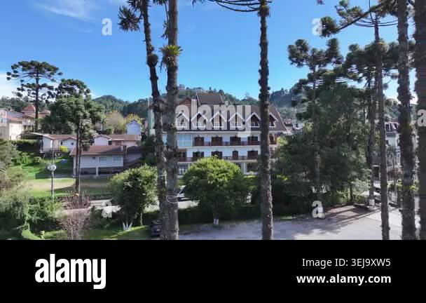 Winter Destination In Campos Do Jordao Sao Paulo Brazil. Bird Eye View ...