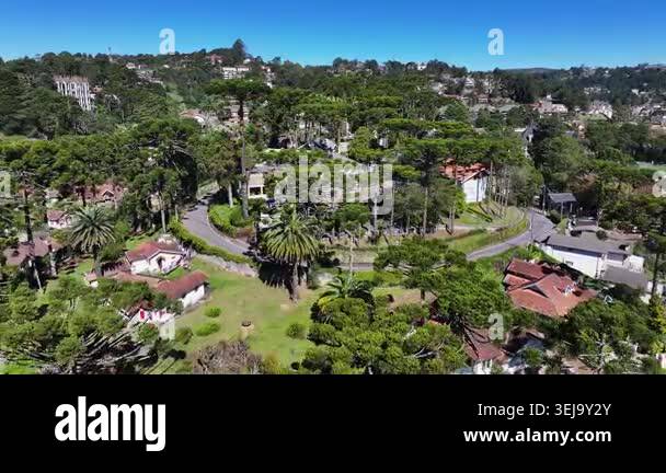 Winter Destination In Campos Do Jordao Sao Paulo Brazil. Bird Eye View ...