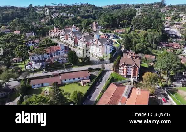 Winter Destination In Campos Do Jordao Sao Paulo Brazil. Aerial View Of ...