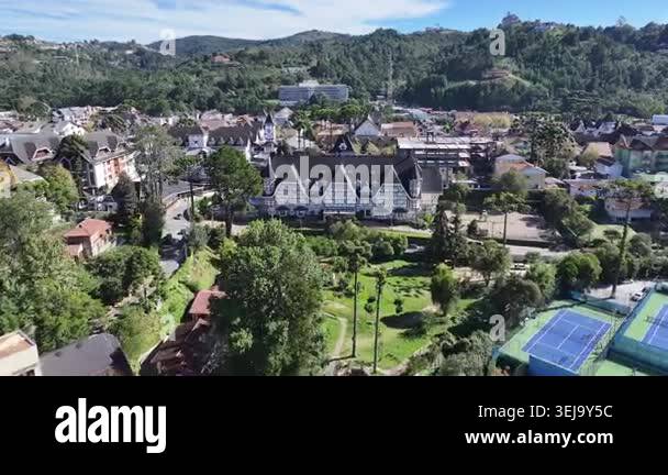 Luxury Hotel In Campos Do Jordao Sao Paulo Brazil. Aerial View Of A ...