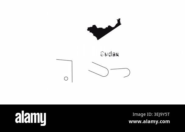 A simple graphic illustration featuring the map of South Sudan with the ...