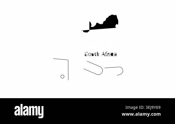 A simple graphic illustrating the country of South Africa with a ...