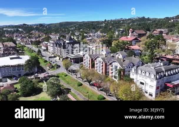 Winter Destination In Campos Do Jordao Sao Paulo Brazil. Aerial View Of ...