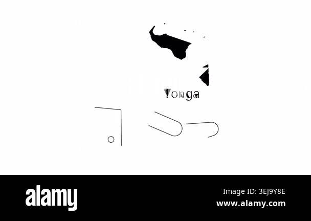 A simple line drawing of a hand holding the map of Tonga Stock Video ...