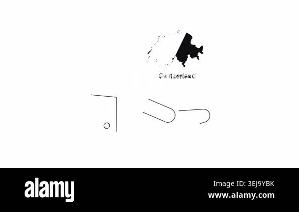 A simple line drawing of an open hand with a silhouette map of ...