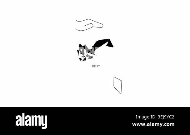 Three minimalist line drawings of hands, one in black, cradling a ...