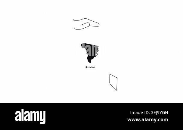Minimalist animation showing two open hands cradling a dark silhouette ...