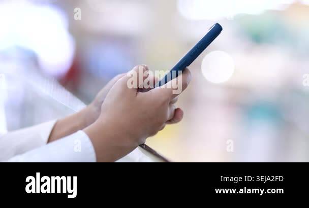 Hands using a smartphone in everyday life, representing communication ...