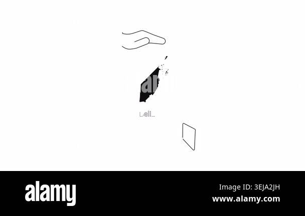 A minimalist animation showing the outline of Belize held between two ...