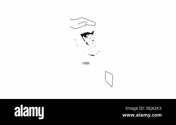 A minimalist, line-art illustration depicting the map of Greece cradled ...