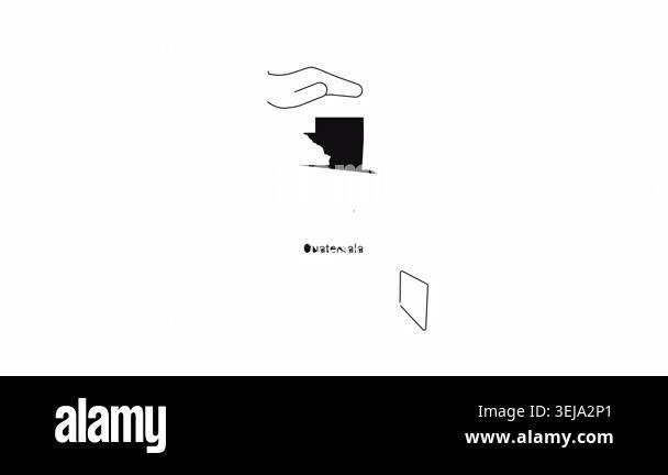 A simple, minimalist animation featuring the outline of Guatemala with ...