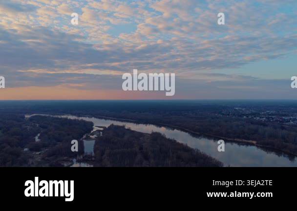 Stunning aerial drone footage of the Vistula River winding through ...