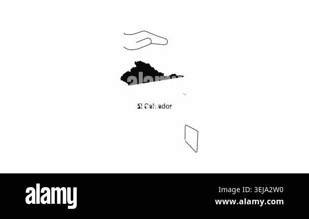 A conceptual illustration showing the outline of El Salvador between ...
