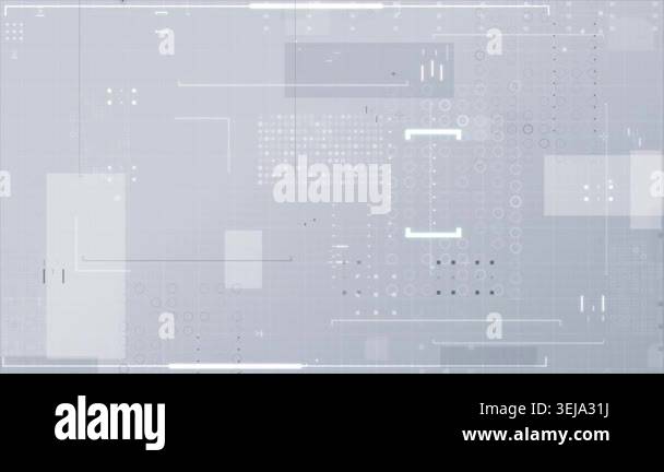 Abstract glowing pixel clusters flickering across dark background ...