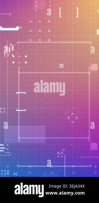 Abstract glowing pixel clusters flickering across dark background ...