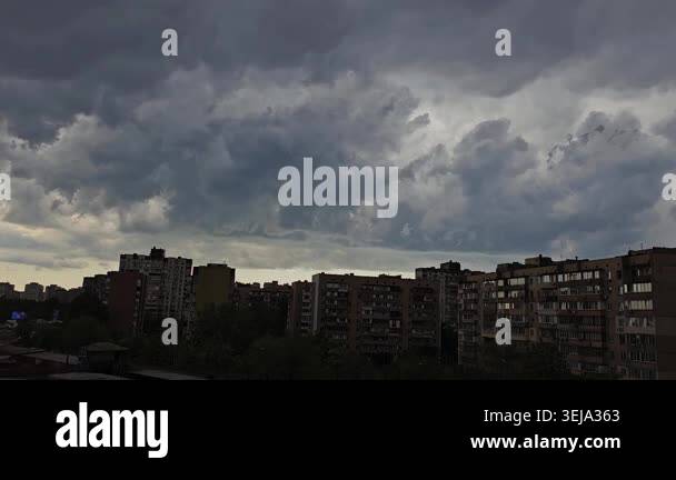 Sky before storm. Stormy cloudy sky wide panorama. Storm cloudy ...