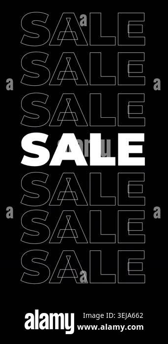 Engaging black and white sale animation perfect for retail promotions ...