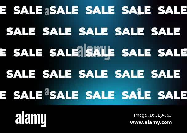 Dynamic 4K video background with repeating SALE text on a stylish blue ...