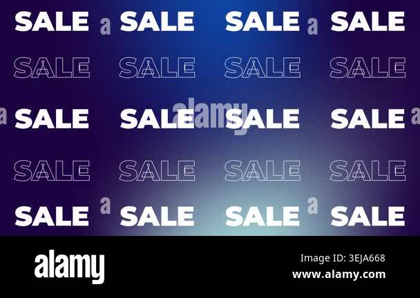 Modern digital animation featuring repeating 'SALE' text on a vibrant ...