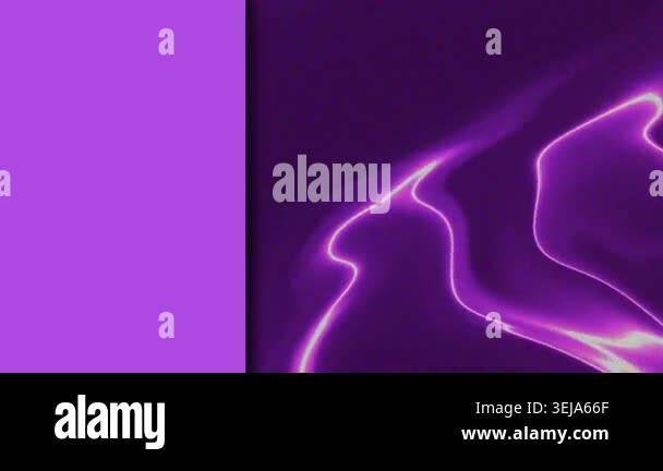 Abstract purple background featuring dynamic glowing fluid lines and a ...
