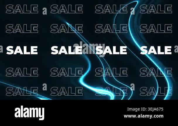 Dynamic sale advertisement background with energetic blue light streaks ...