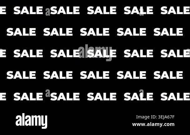 A seamless looping animation of the word 'SALE' in white text on a ...