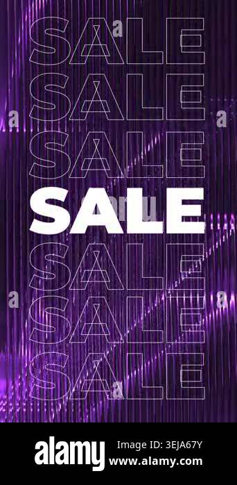 Abstract digital sale background featuring glitch effects and glowing ...