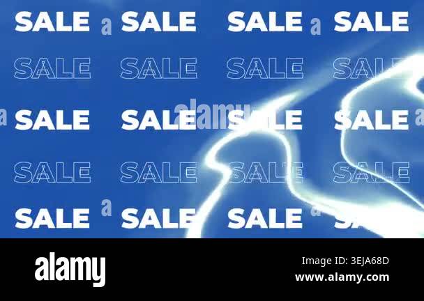 Animated blue background featuring repeating SALE text and energetic ...