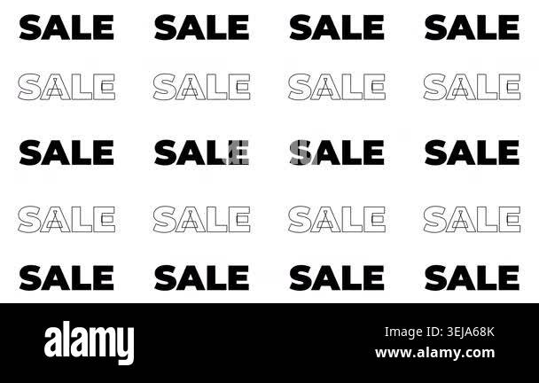 High-quality 4K video featuring dynamic animated SALE text in various ...